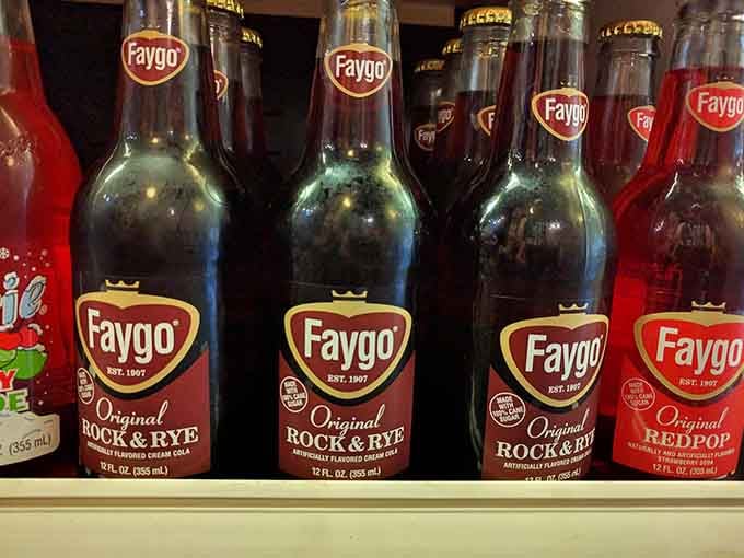 Faygo bottles lined up like soldiers remind you that Midwestern soda pop still has a devoted following for good reason.