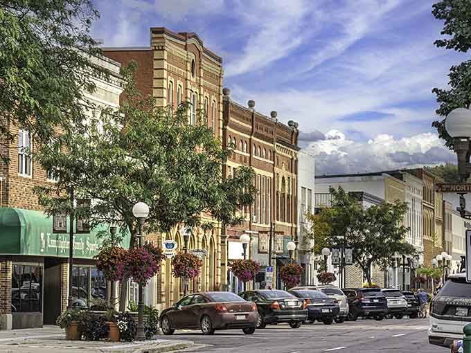 Tree-lined streets and historic buildings create the kind of downtown people actually want to visit.