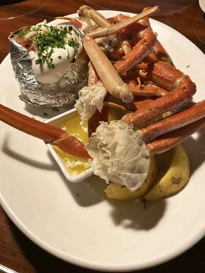 Snow crab legs with drawn butter: nature's way of testing your willpower and your napkin supply.