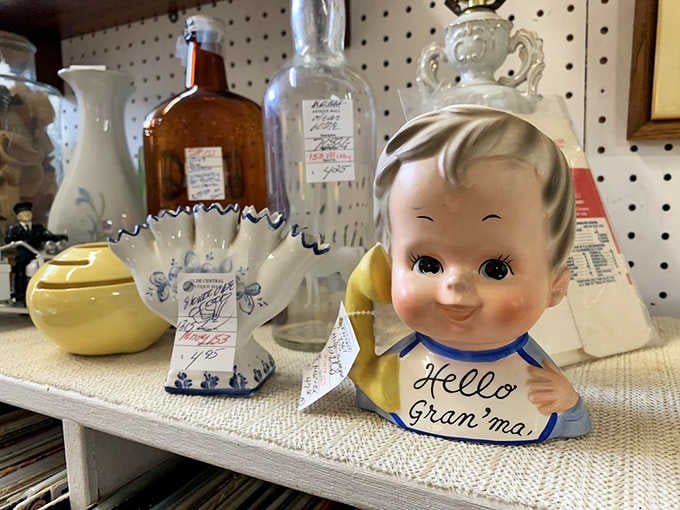 That "Hello Grandma" head is either delightfully kitschy or mildly terrifying, depending on your childhood cookie jar memories.