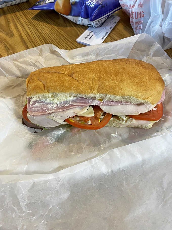 This Italian sub stretches the length of proper hunger satisfaction, loaded with layers of meats and fresh vegetables.