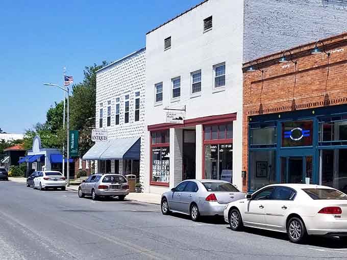 Historic storefronts lining quiet streets: basically the opposite of your average suburban nightmare commute.