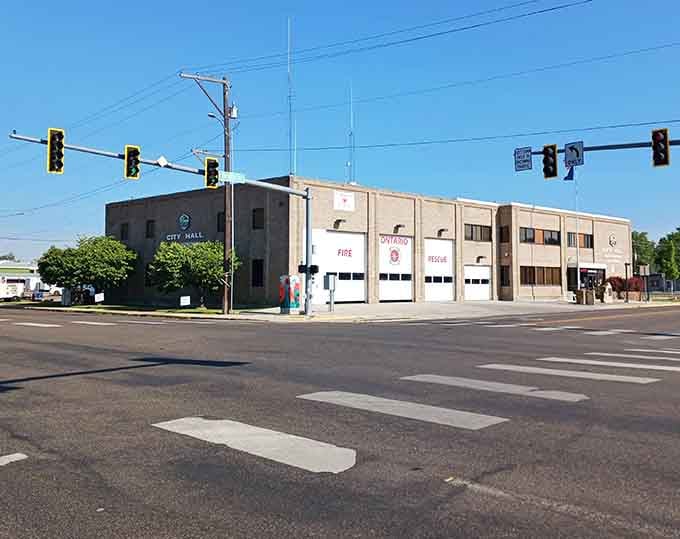 City Hall anchors the downtown corner with no-nonsense practicality, where local government still feels refreshingly accessible and human.