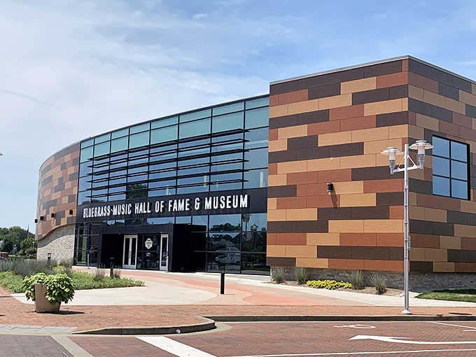 The Bluegrass Music Hall of Fame's striking exterior hints at the musical treasures waiting inside for visitors.