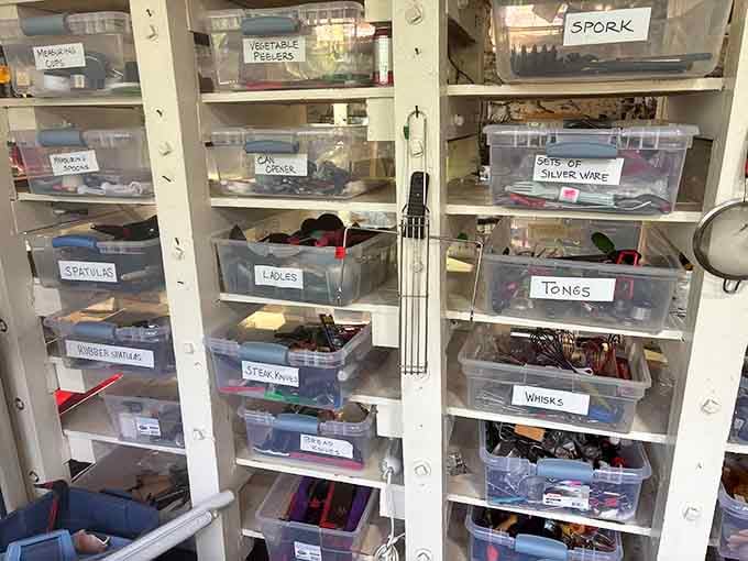 Kitchen utensils sorted with the precision of a professional organizer, making treasure hunting surprisingly stress-free and efficient.