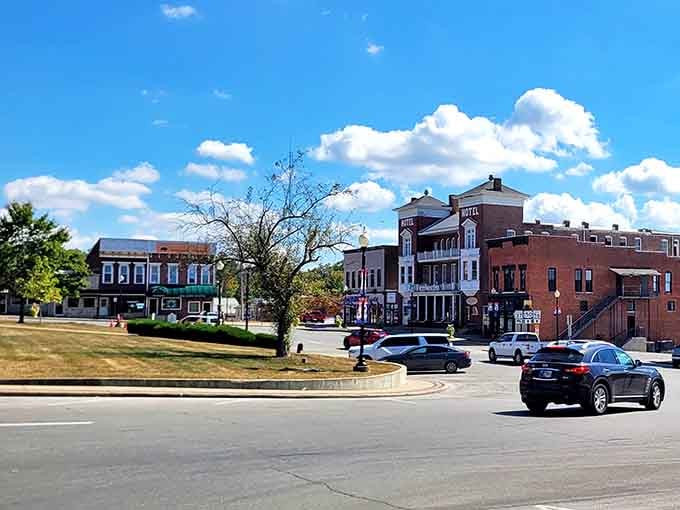 The courthouse stands watch like a proud parent, keeping an eye on everything without being overbearing about it.
