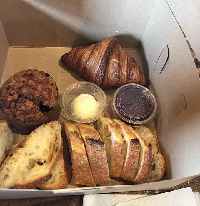 This breakfast box contains more happiness than should legally fit in one container, butter included for good measure.