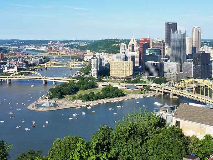 Pittsburgh's bridges spanning the rivers create a skyline that's uniquely and undeniably breathtaking every single time.