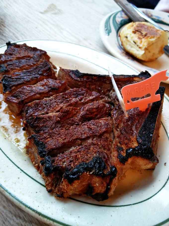 That gorgeous char on the New York strip creates a crust so perfect it deserves its own standing ovation.
