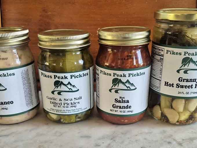 Pikes Peak Pickles bringing the local flavor with garlic dill and salsa grande that'll make your taste buds sing.