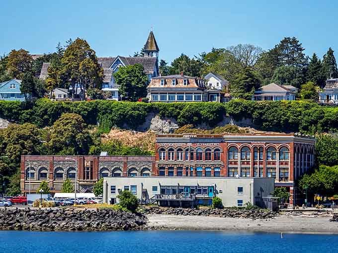 Victorian homes cascade down the hillside to the waterfront, proving gravity works beautifully with good architecture.