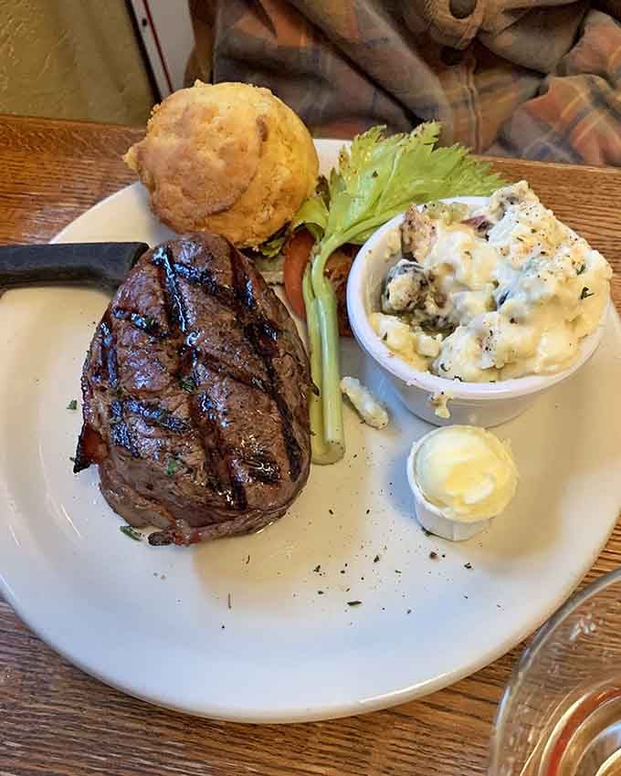 That steak looks like it could solve most of life's problems, or at least make you forget them temporarily.