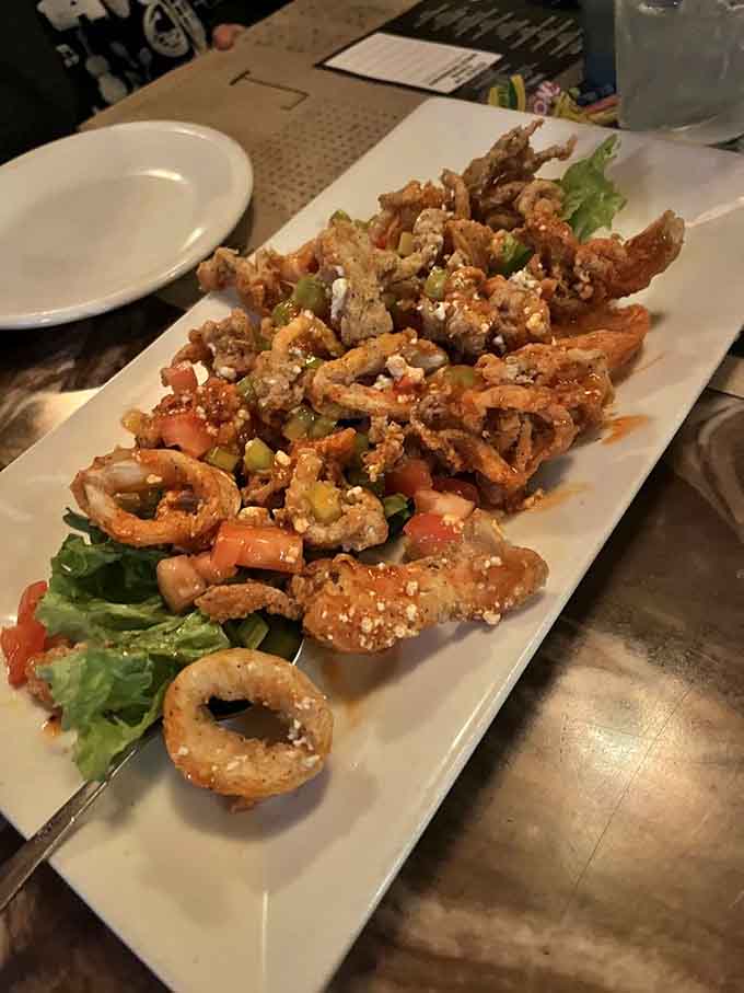 Buffalo fried calamari brings the heat and crunch, turning seafood into something your fingers won't want to stop grabbing.