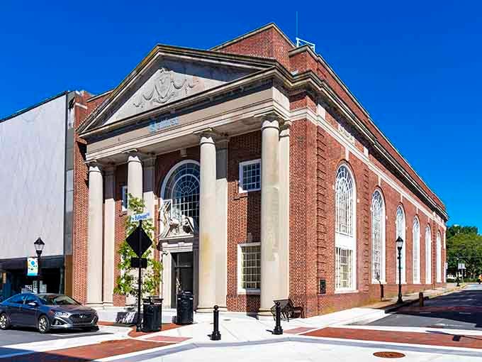 Classical columns frame this downtown gem, reminding you that Salisbury values history as much as affordability.