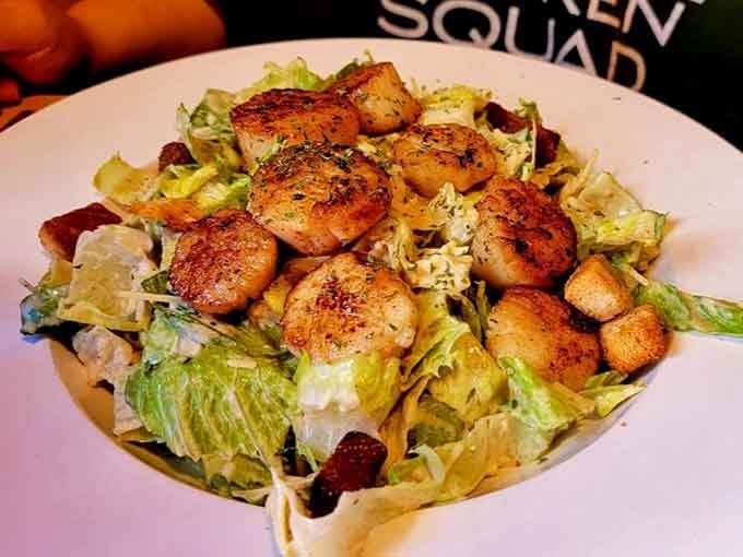 Seared scallops on greens prove this place does lunch as seriously as it does that legendary breakfast service.