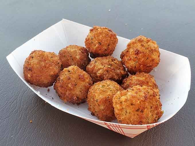 Golden-fried perfection in every bite-sized sphere &ndash; these cheddar cubes are basically edible happiness.