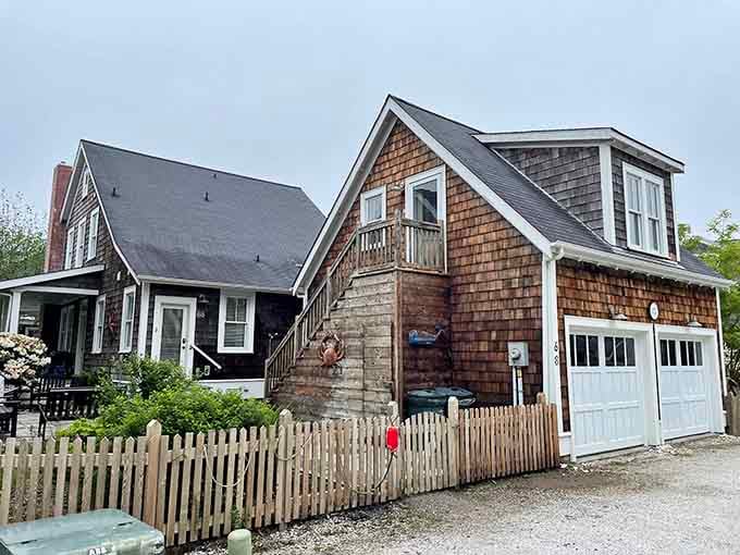 Weathered wood and picket fences prove that some things are charming precisely because they're a little imperfect.