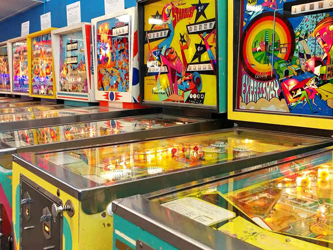 Vintage beauties lined up like classic cars at a show, except these babies still run perfectly.