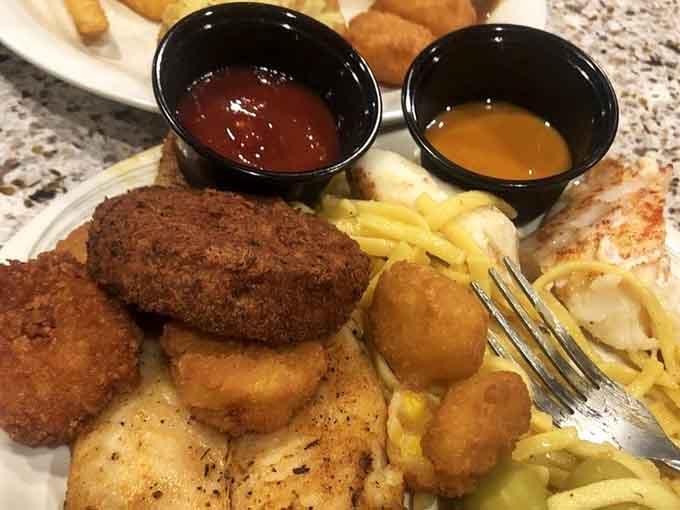 Golden crab cakes paired with buttery potatoes, because sometimes you need surf, turf, and everything in between.