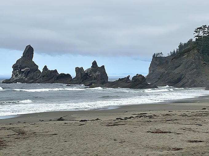 Two miles of pristine sand stretch before you, empty enough to make social distancing feel downright luxurious.