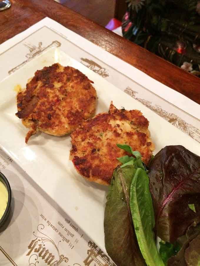 Crab cakes with a golden crust that would make any seafood lover weak in the knees.