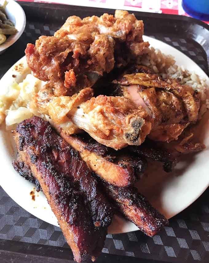 Why choose between ribs and fried chicken when the buffet lets you have both plus everything else?