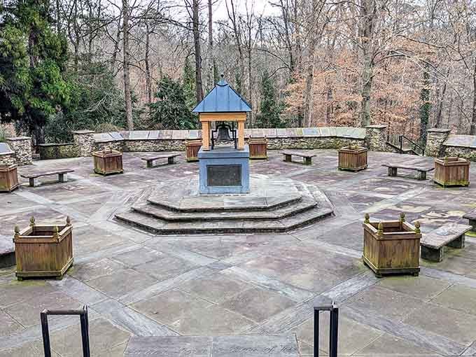 The Cadet Life Garden's elegant courtyard provides a peaceful retreat perfect for contemplation or avoiding your to-do list.