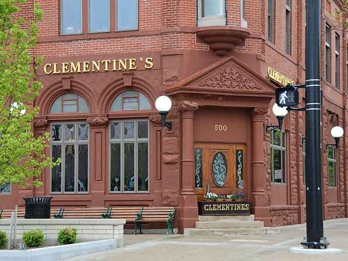 That gorgeous brownstone facade hiding seriously good food, proving beautiful buildings and great meals aren't mutually exclusive after all.