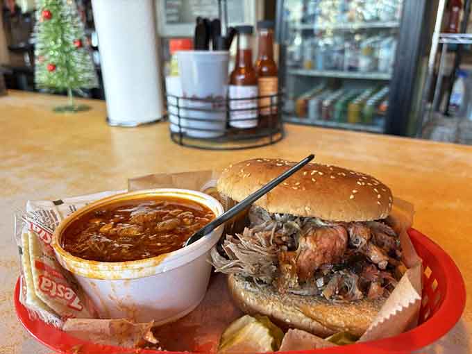 The Jumbo Pig Sandwich lives up to its name, requiring architectural engineering to eat properly.