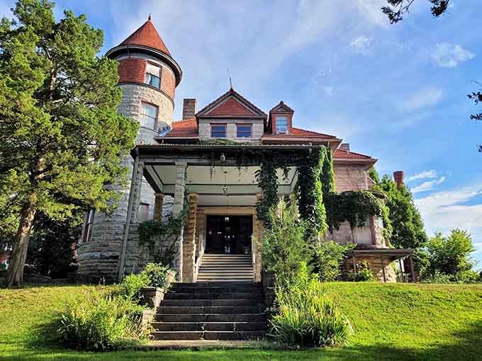 This mansion looks like it wandered out of a Gothic novel and decided Missouri was home sweet home.