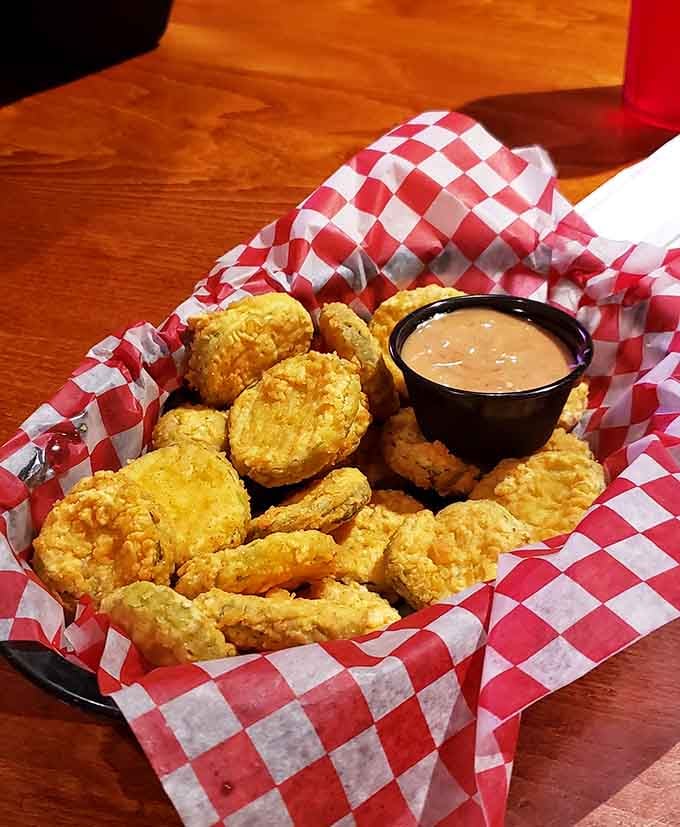 Golden, crispy, and tangy: these fried pickles understand the assignment and deserve extra credit for it.