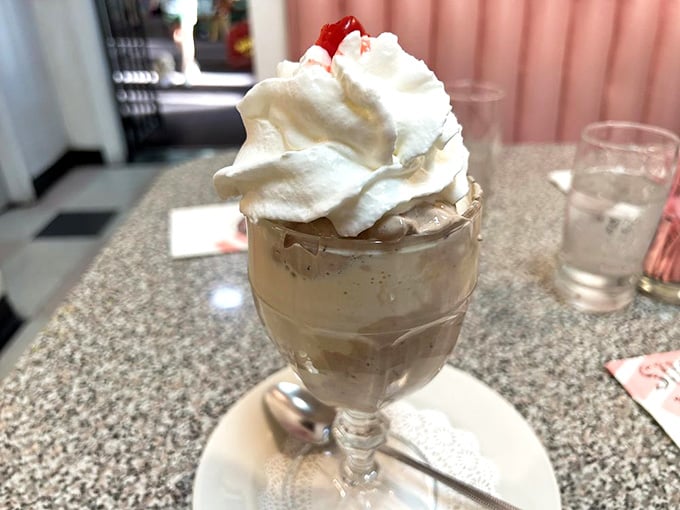 Creamed walnut fudge sundae: because sometimes you need your dessert to come with its own architectural engineering degree.