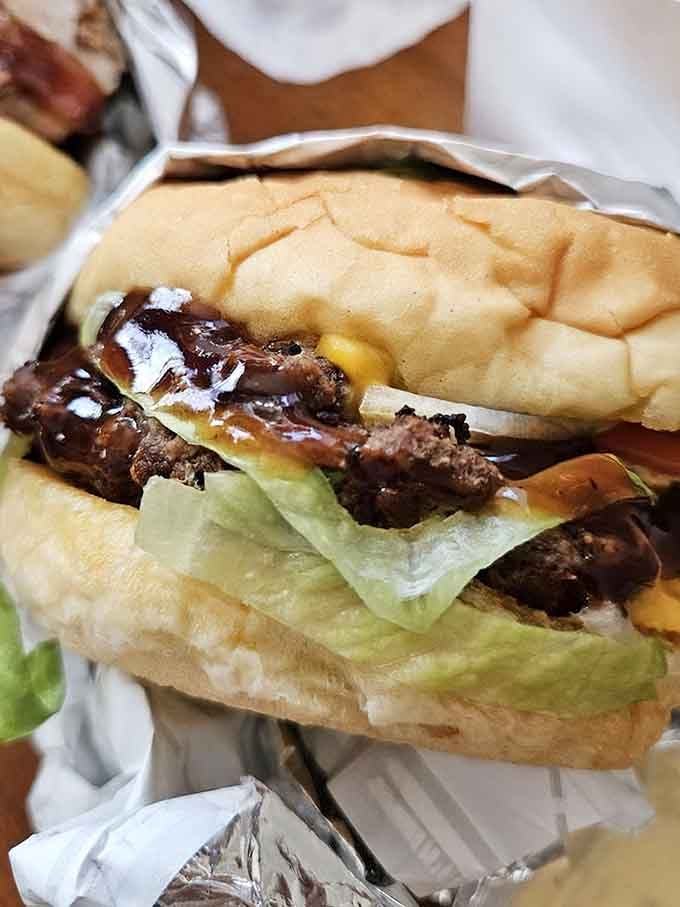 This burger situation with the fried egg proves that sometimes more really is more, especially at breakfast time.