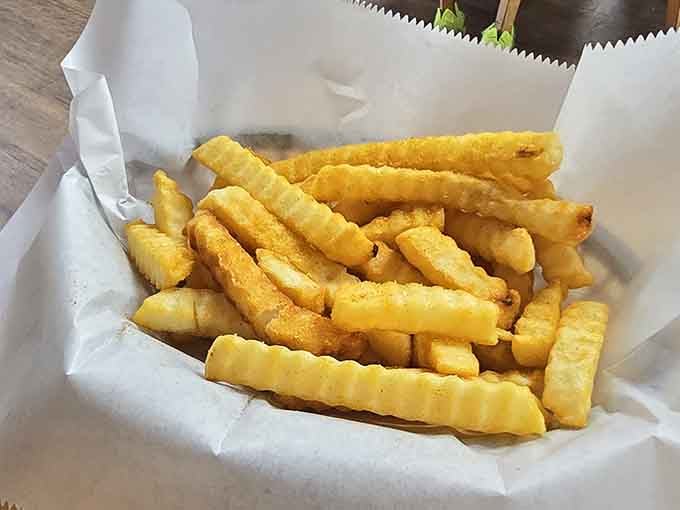 Golden, crispy fries that could make a grown adult forget all about their low-carb resolutions without regret.