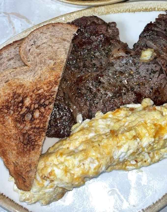 When your steak and eggs breakfast comes with toast and pure satisfaction, you've started the day right.