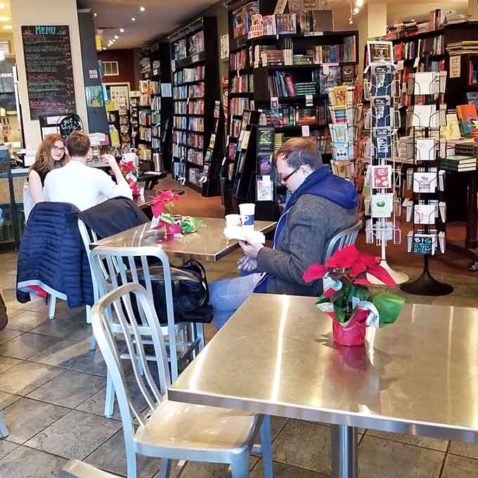 Tables filled with readers and coffee drinkers prove some traditions refuse to die, thank goodness for that.