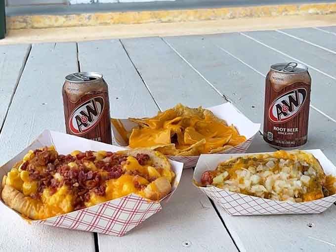 Two loaded dogs with A&W root beer and chips&mdash;this is the kind of meal that makes you remember why summer tastes so good.