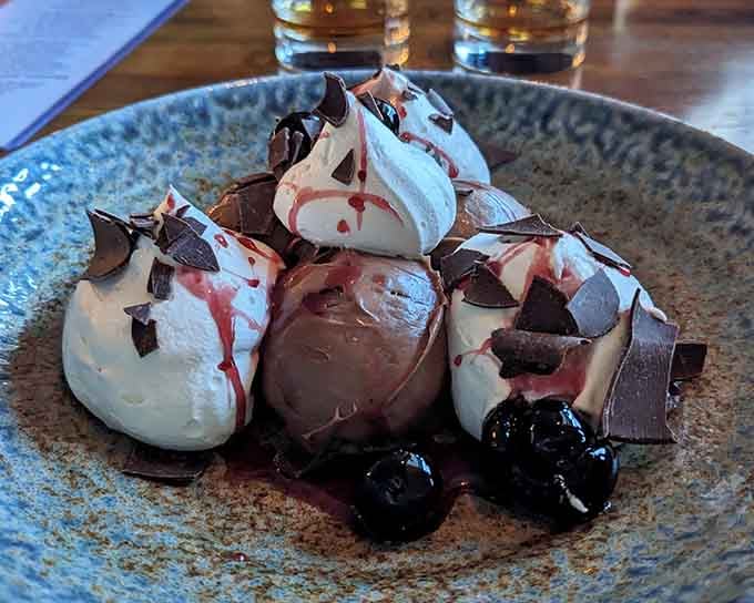 Nutella mousse with cherries and whipped cream makes you wonder why every meal can't end this sweetly.