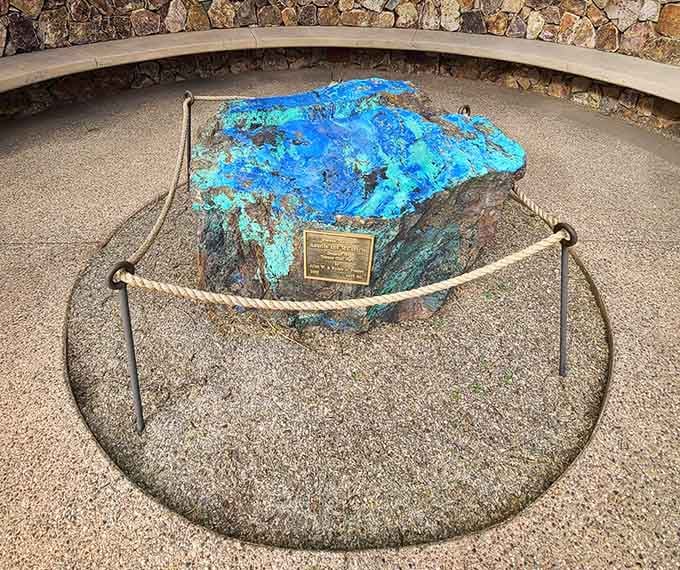 Brilliant blue azurite and green malachite minerals showcase nature's artistic talents in stunning geological color combinations.