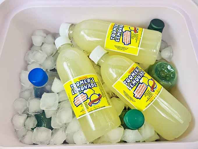 Bottled lemonade on ice, ready for tailgates, picnics, or just surviving another Southern summer day.