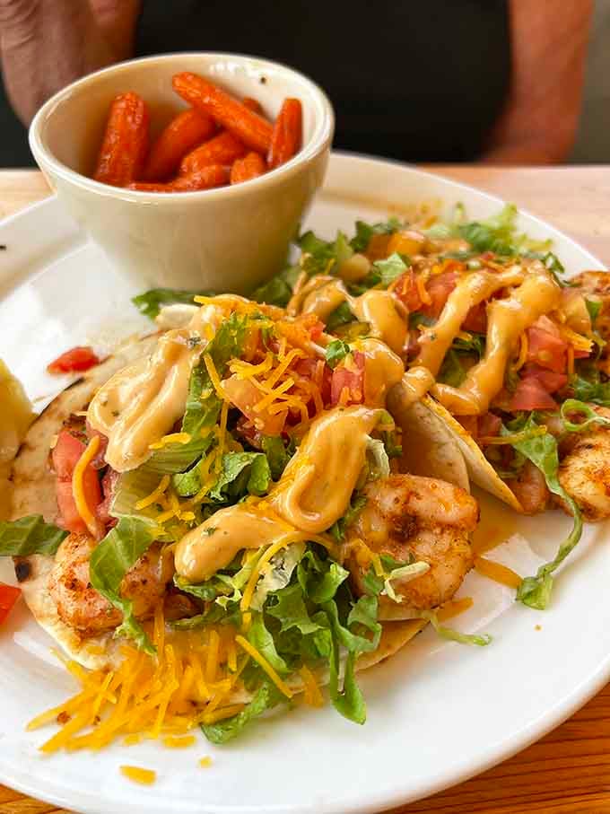 Those shrimp tacos loaded with toppings prove Baja-style cuisine translates beautifully to the banks of the Milwaukee River.