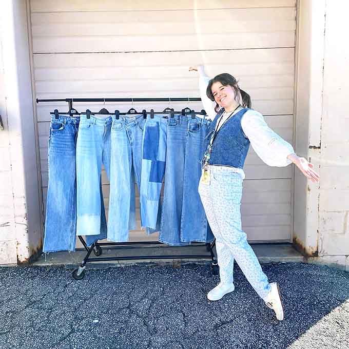 Denim dreams lined up like soldiers, ready to hug your legs without squeezing your budget dry.