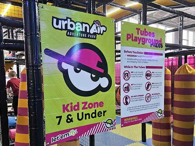 The Kid Zone keeps the little ones safely separated, proving that sometimes good fences make for happier, less-trampled toddlers.