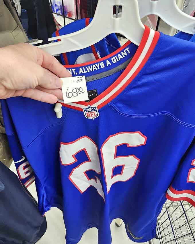 Finding an NFL jersey at thrift store prices feels like discovering gold in your backyard garden.