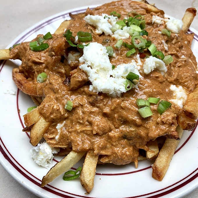 Tikka-spiced fries with fresh mozzarella prove that fusion food can be both adventurous and absolutely delicious.