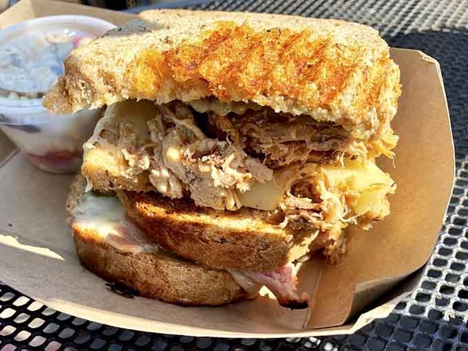 Behold the Cubano: pressed, melty, and absolutely worth the drive through horse country to experience pure sandwich bliss.