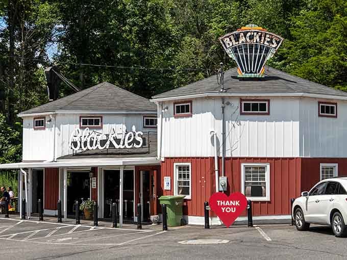 Blackie's distinctive architecture promises the kind of local dining experience that chains could never hope to replicate authentically.