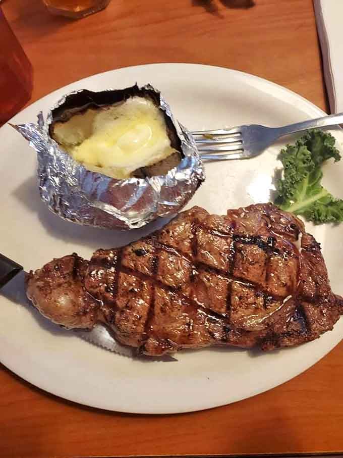 That beautifully seared tri-tip proves Wesley Rogers takes their steak game seriously, buffet or not.