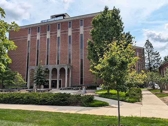 Purdue's brick architecture blends timeless collegiate charm with the kind of green spaces perfect for contemplative strolls.