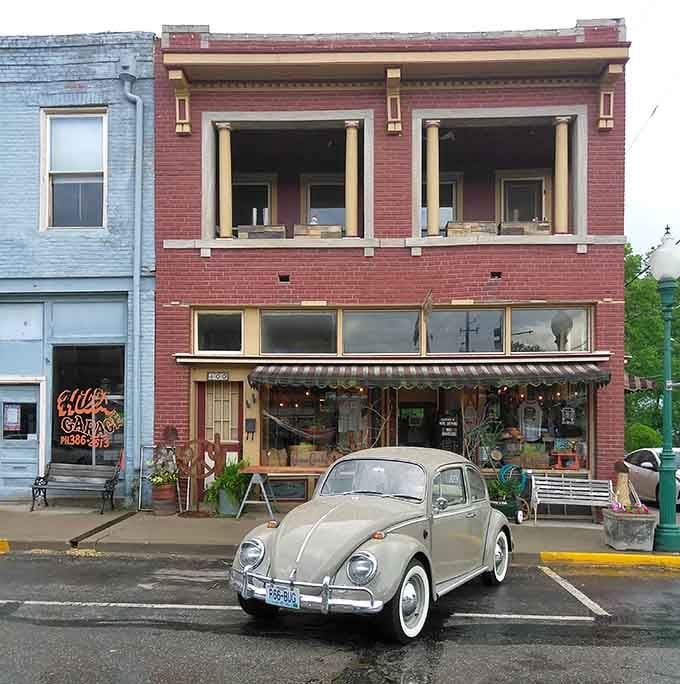 That vintage Beetle parked outside perfectly captures Weston's vibe: classic, charming, and absolutely committed to the aesthetic.